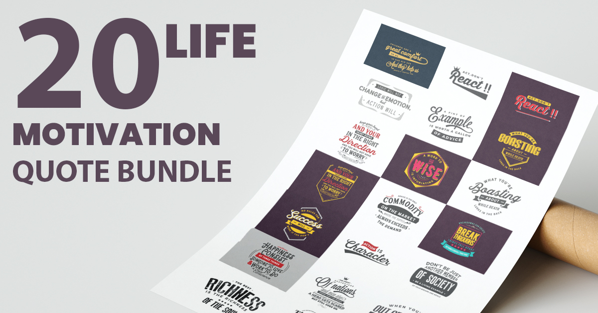 20 Life Motivation Quotes Bundle Bundle · Creative Fabrica