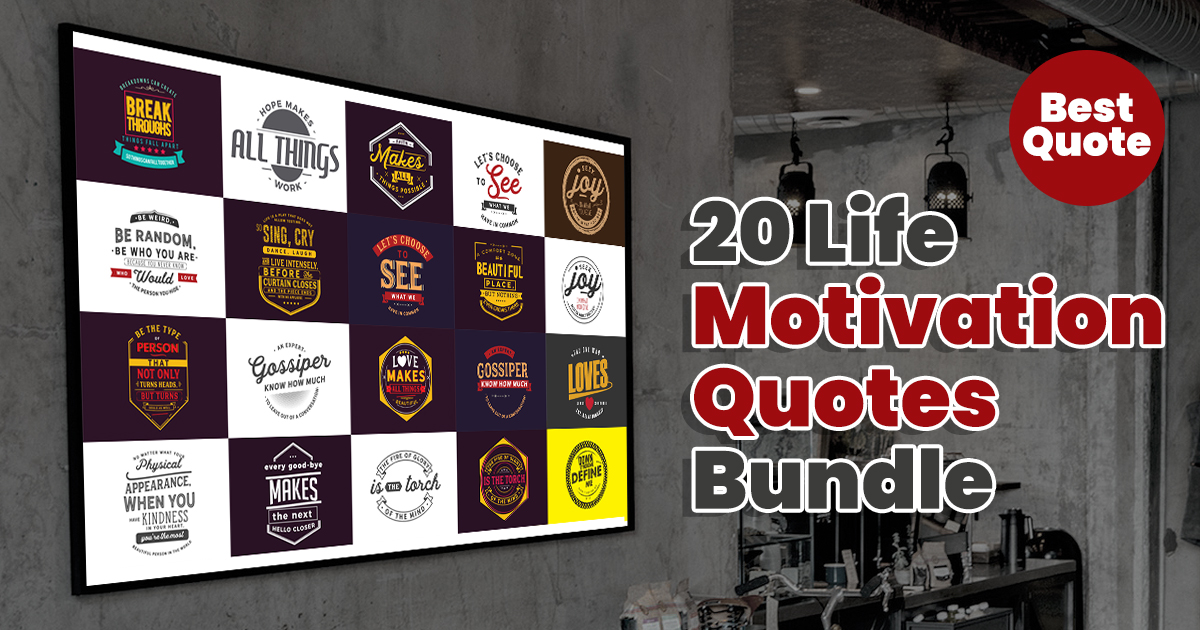 20 Life Motivation Quotes Bundle Bundle · Creative Fabrica