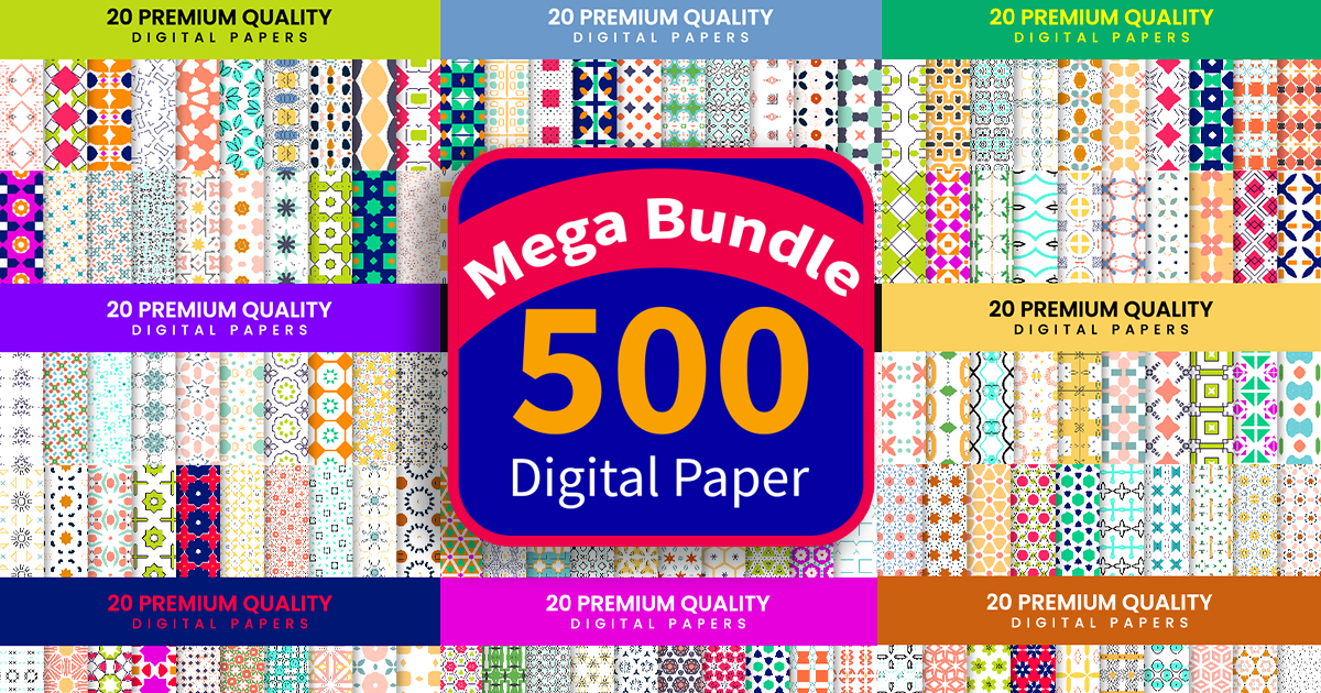 400 Digital Papers Bundle Bundle · Creative Fabrica