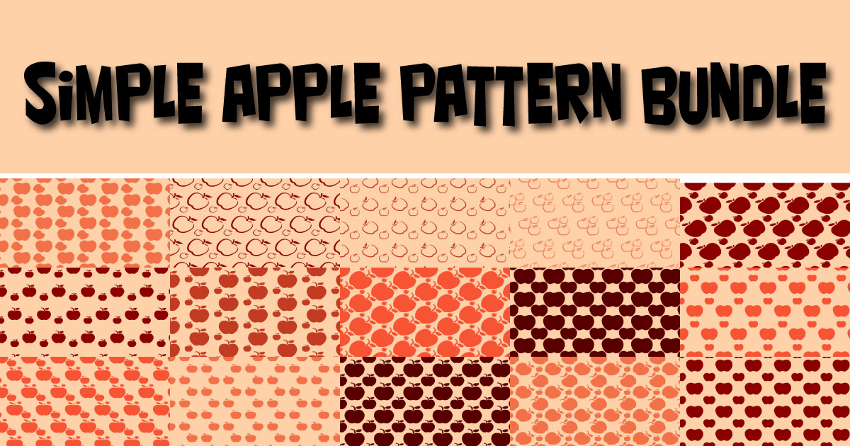 Simple Apple Pattern Bundle Bundle · Creative Fabrica