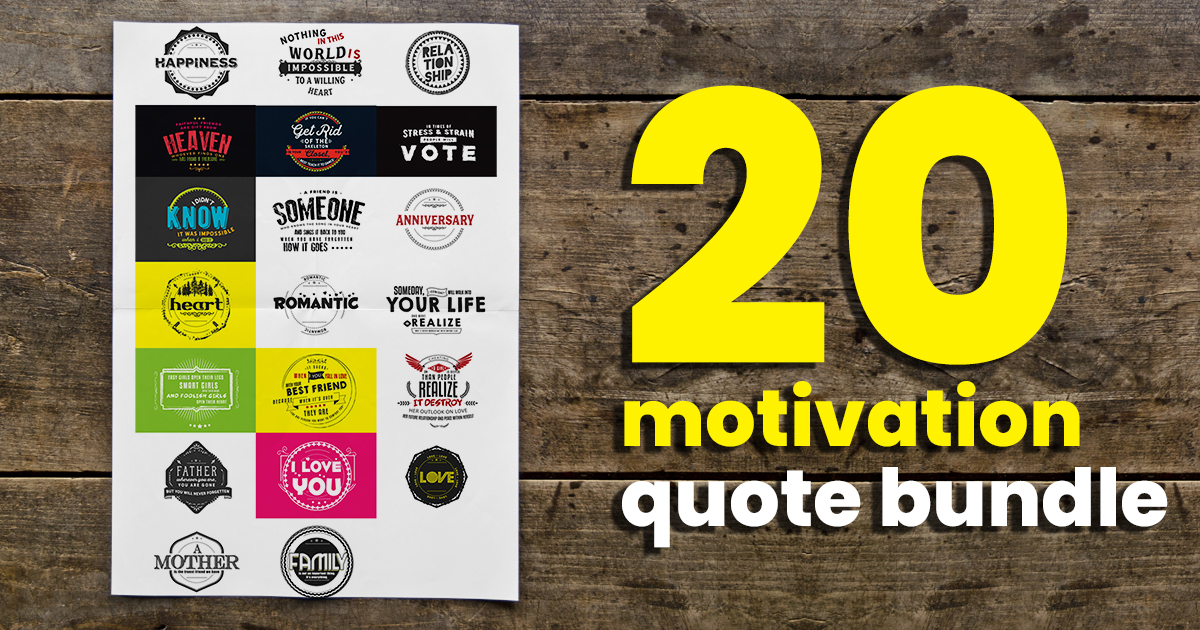 20 Motivational Quotes Bundle Bundle · Creative Fabrica