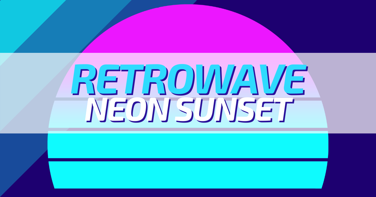 Retrowave Neon Sunset Bundle Bundle · Creative Fabrica