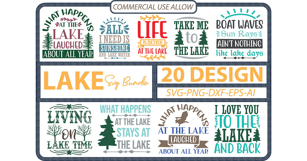 Lake SVG Bundle Bundle · Creative Fabrica