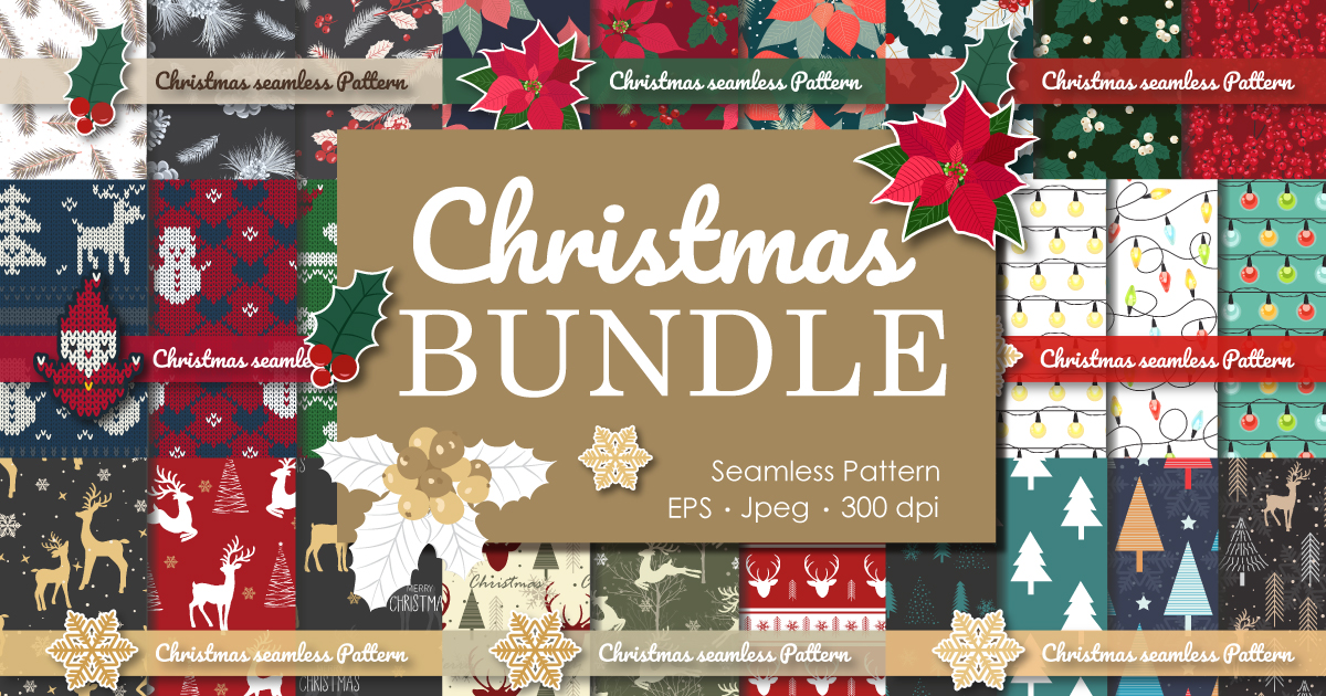 Christmas Collection Seamless Bundle Bundle · Creative Fabrica