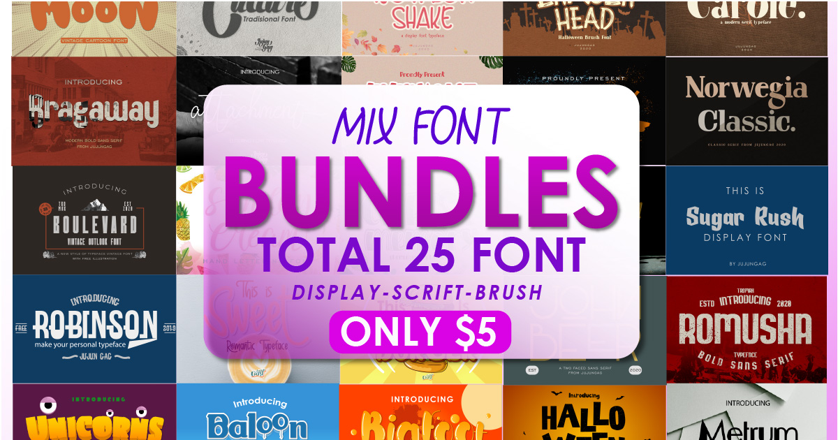 Mix Fonts Bundle Bundle · Creative Fabrica