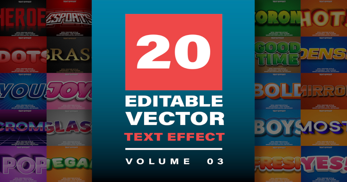 Editable Text Effect Bundle - Vol 03 Bundle · Creative Fabrica