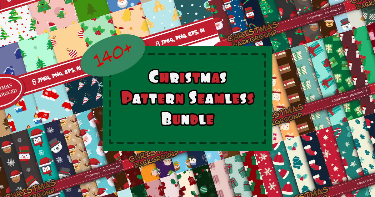 Christmas Seamless Pattern Bundle Bundle · Creative Fabrica