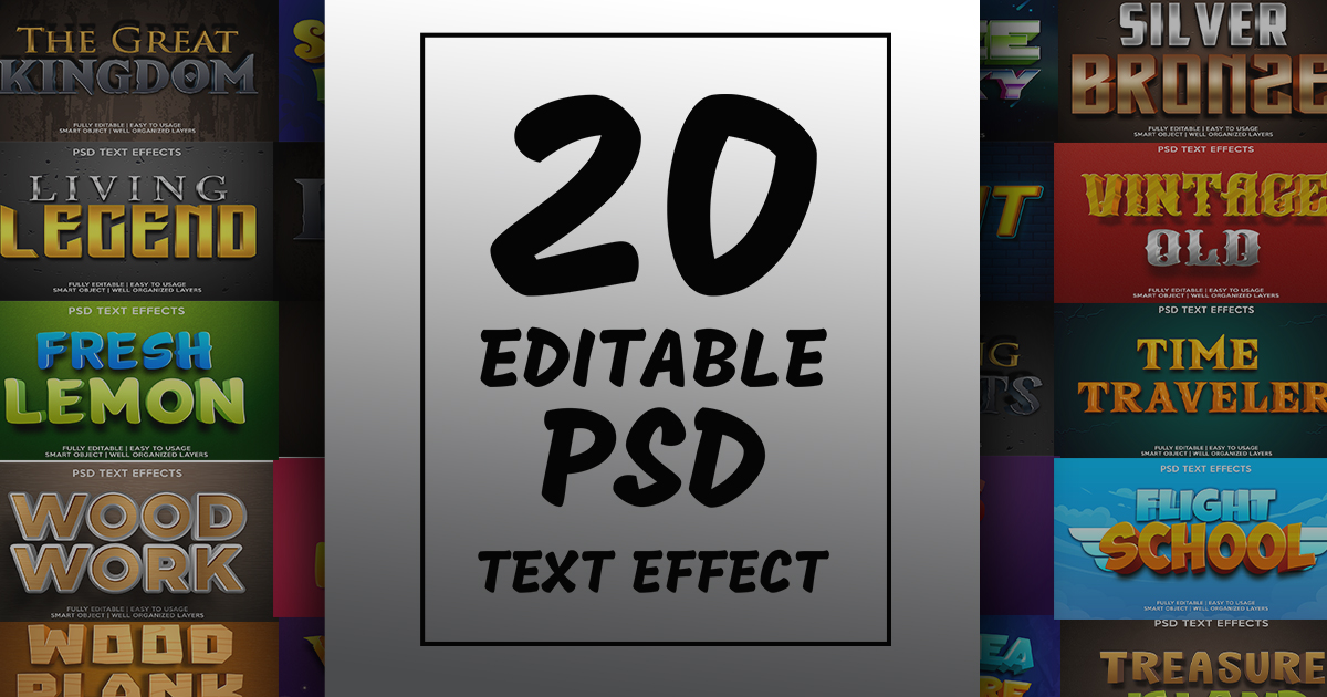20 Text Effect Bundle Bundle · Creative Fabrica