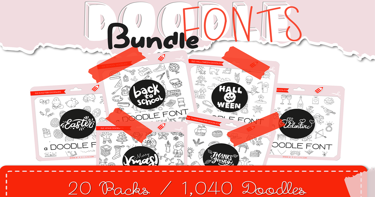 Doodle Fonts Bundle Bundle · Creative Fabrica