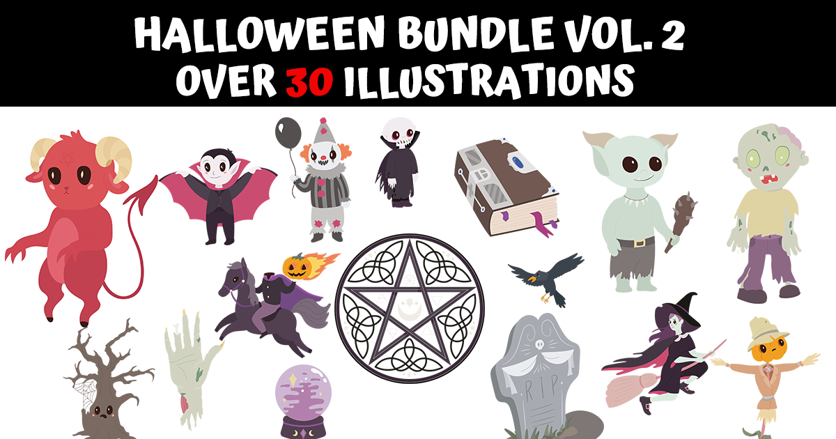 Halloween Clipart Bundle Vol. 2 Bundle · Creative Fabrica