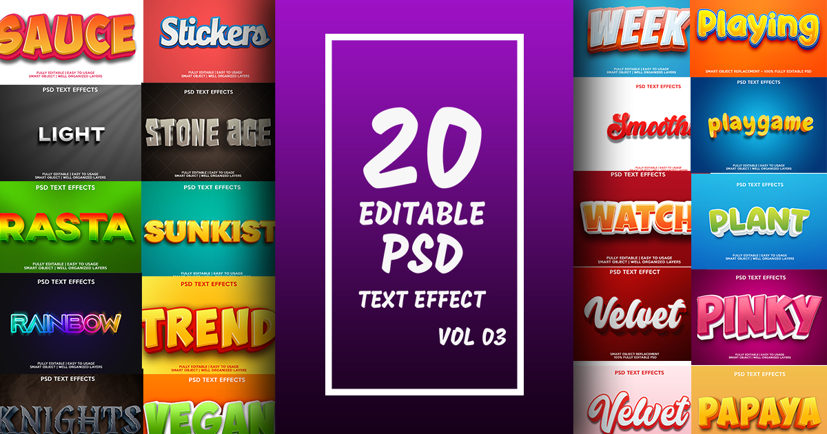 20 Text Effect Bundle Bundle · Creative Fabrica