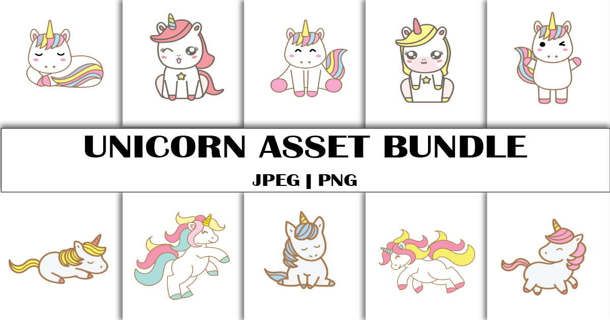 Unicorn Asset Bundle Bundle · Creative Fabrica