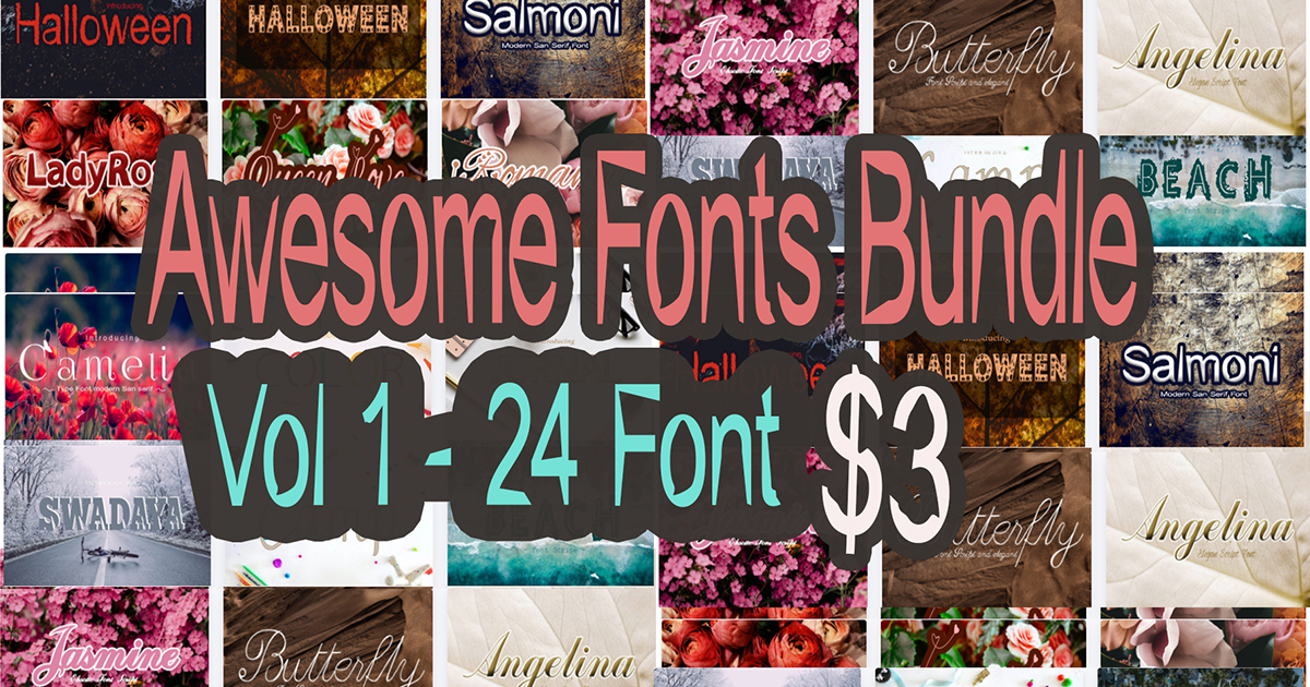 Awesome Fonts Bundle Vol 1 Bundle · Creative Fabrica