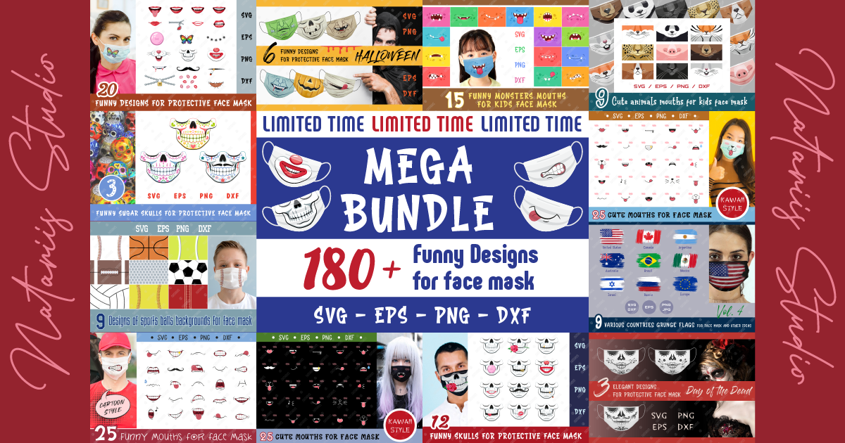 The Mega Face Masks Bundle Bundle · Creative Fabrica