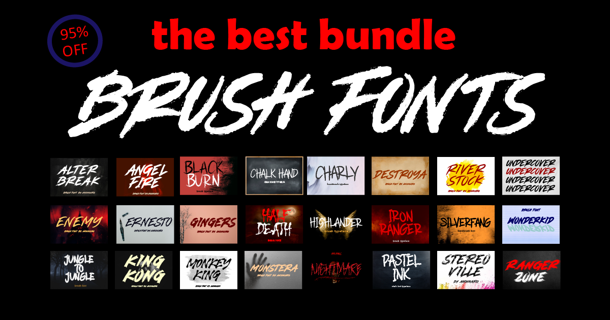 Brush Fonts Bundle Bundle · Creative Fabrica