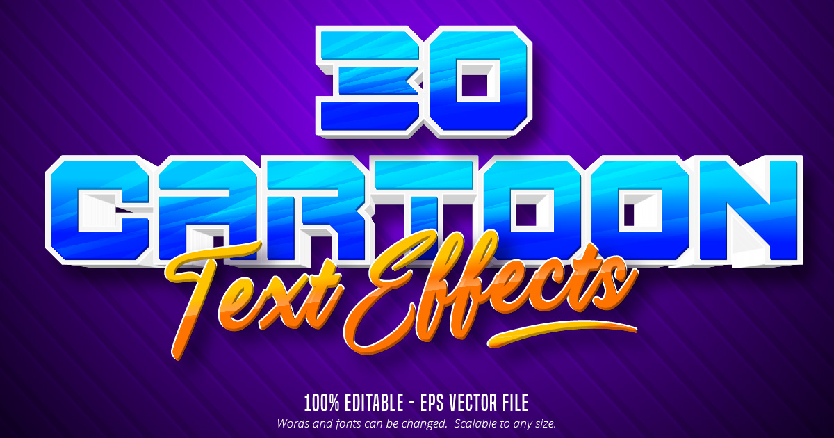 Cartoon Style Text Effect Bundle Vol.7 Bundle · Creative Fabrica
