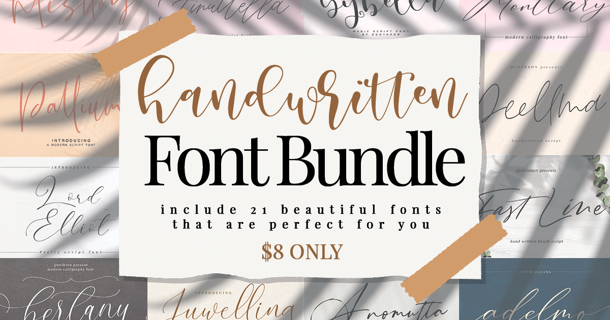 Handwritten Font Bundle Bundle · Creative Fabrica