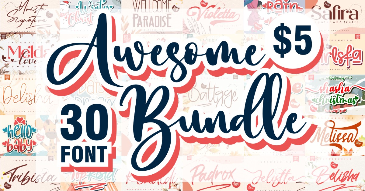 Awesome Fonts Bundle Bundle · Creative Fabrica