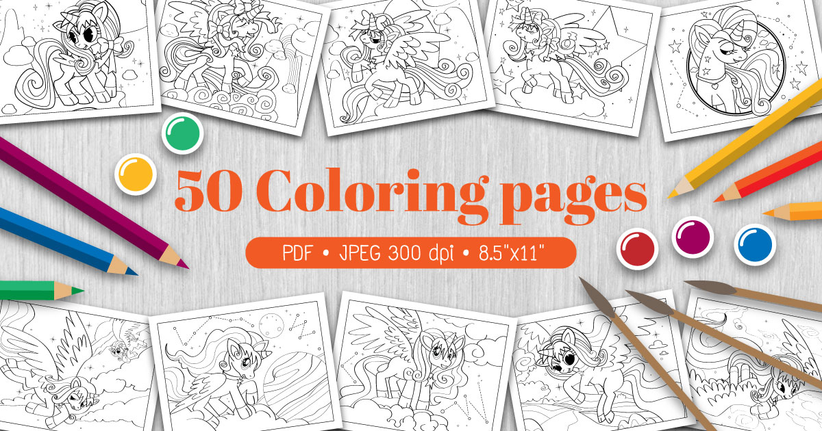 50 Coloring Pages Bundle Bundle · Creative Fabrica