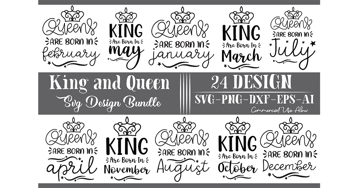 King and Queen Design Bundle Bundle · Creative Fabrica