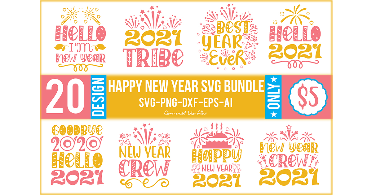 Happy New Year Bundle Bundle · Creative Fabrica
