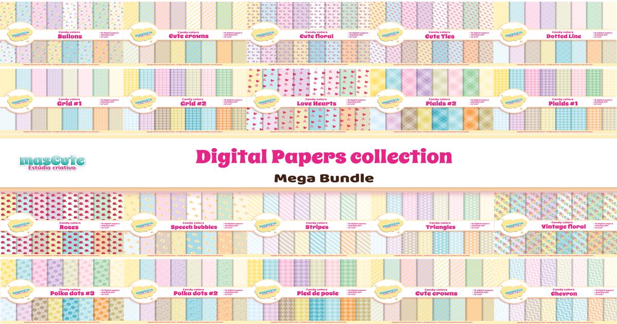 Mega Bundle Digital Paper Bundle · Creative Fabrica