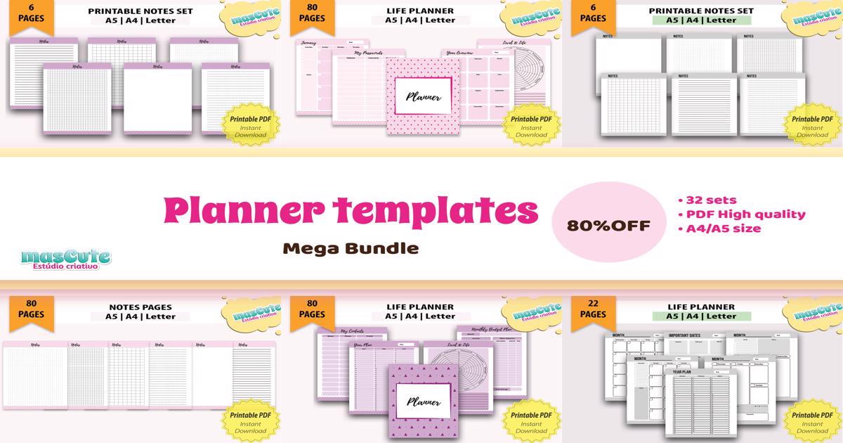 Planner Templates Mega Bundle Bundle · Creative Fabrica