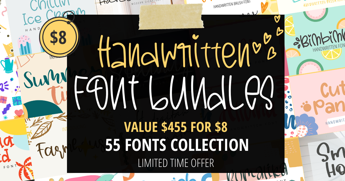 Handwritten Font Bundle Bundle · Creative Fabrica