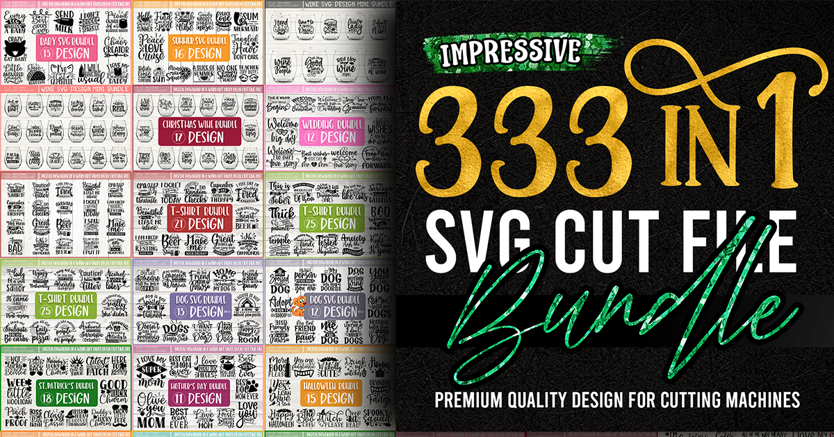 Impressive 333 in 1 SVG Cut File Bundle Bundle · Creative Fabrica