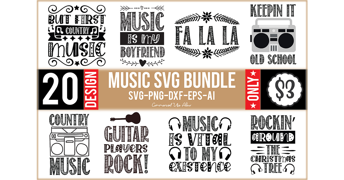 Music SVG Bundle Bundle · Creative Fabrica