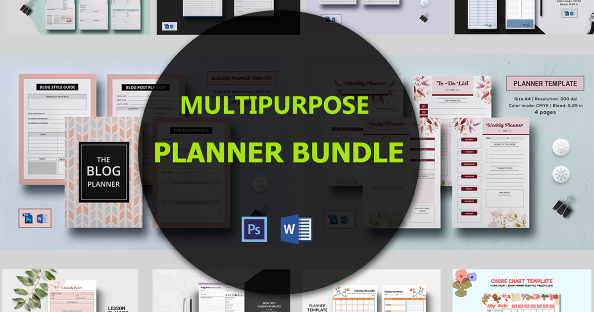 Multipurpose Planner Bundle Bundle · Creative Fabrica