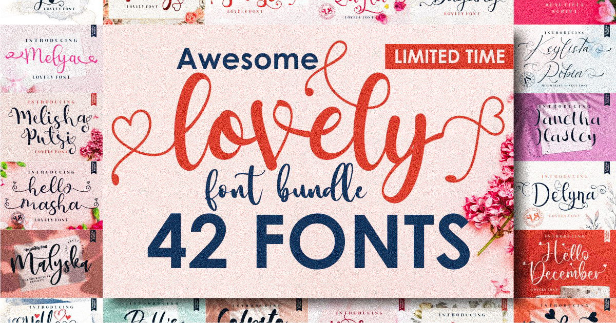 Happy Valentine Font Bundle Bundle · Creative Fabrica
