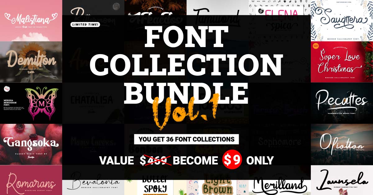 Font Collection Bundle Vol.1 Bundle · Creative Fabrica
