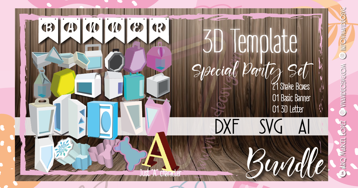 3D Template Bundle Bundle · Creative Fabrica