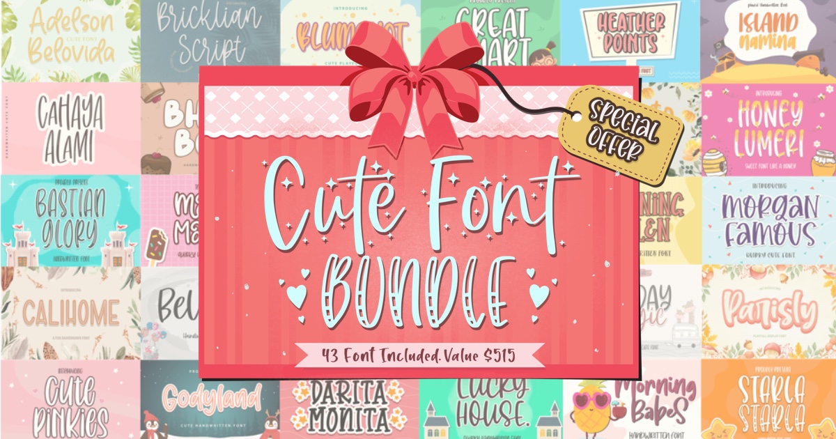 Cute Fonts Bundle Bundle · Creative Fabrica