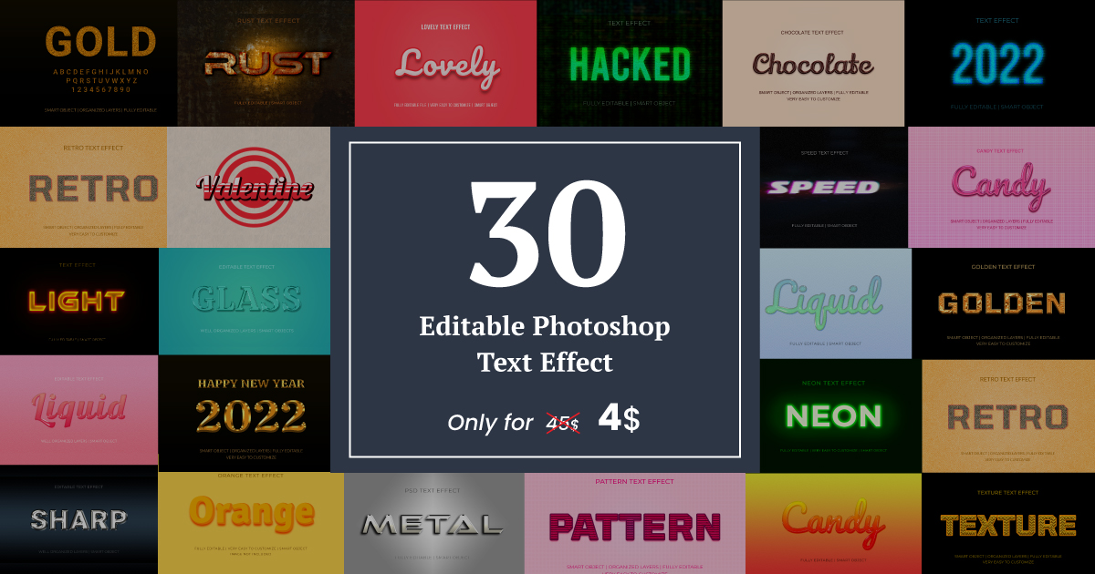 Photoshop Text Effect Bundle Bundle · Creative Fabrica