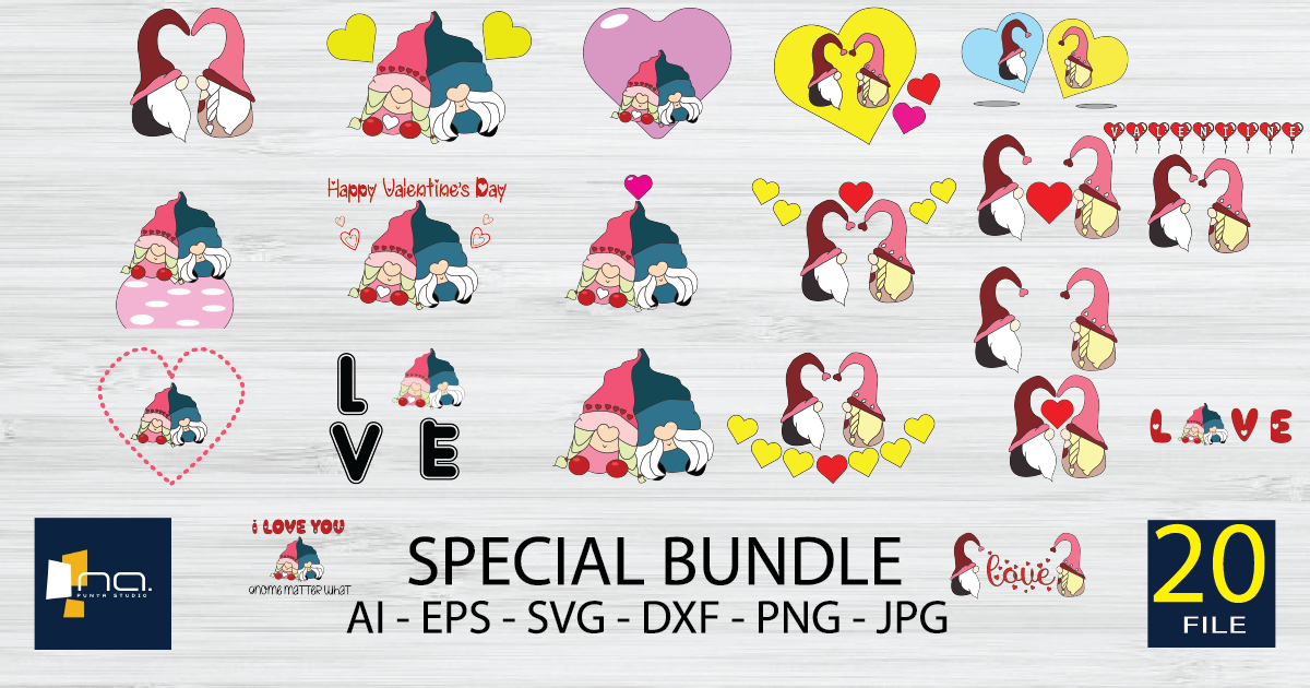 Valentine's Day Gnome Couples Bundle Bundle · Creative Fabrica