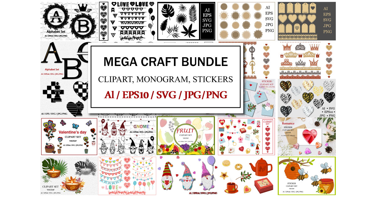 Mega Craft Bundle - Romantic Collection Bundle · Creative Fabrica