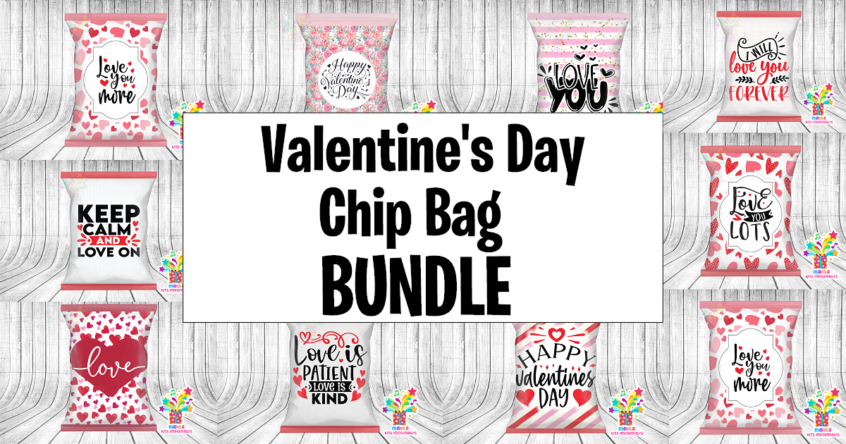 Valentine's Day Chip Bag Bundle Bundle · Creative Fabrica