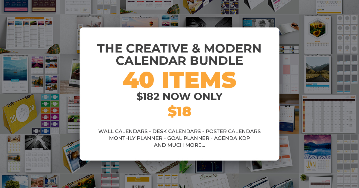 The Creative and Modern Calendar Bundle Bundle · Creative Fabrica
