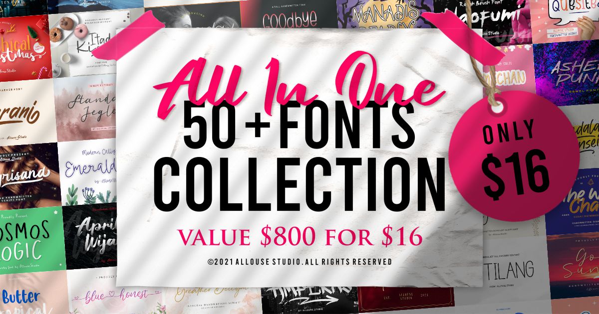 The All in One Fonts Collection Bundle · Creative Fabrica