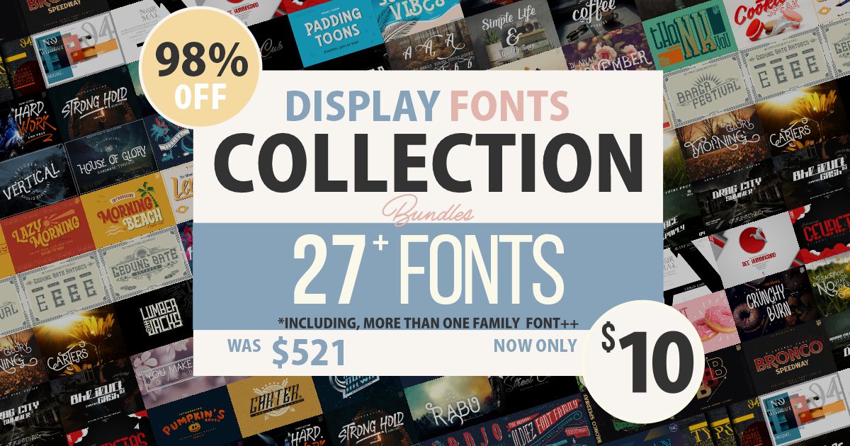 Display Fonts Collection Bundle · Creative Fabrica