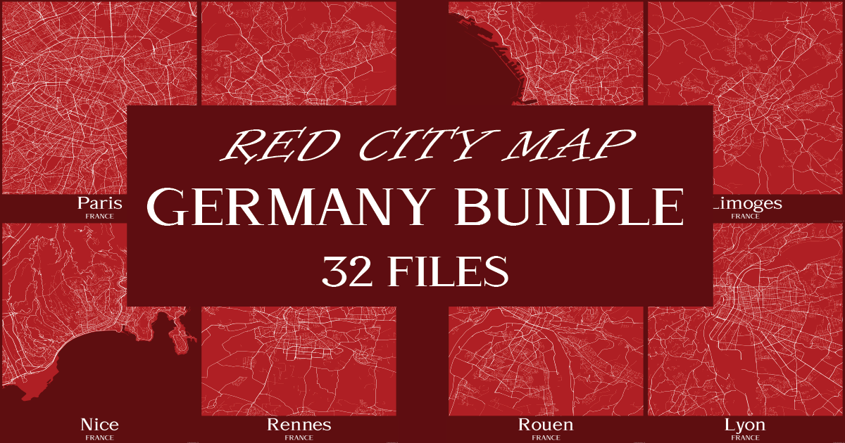 Red City Maps of Germany Bundle Bundle · Creative Fabrica