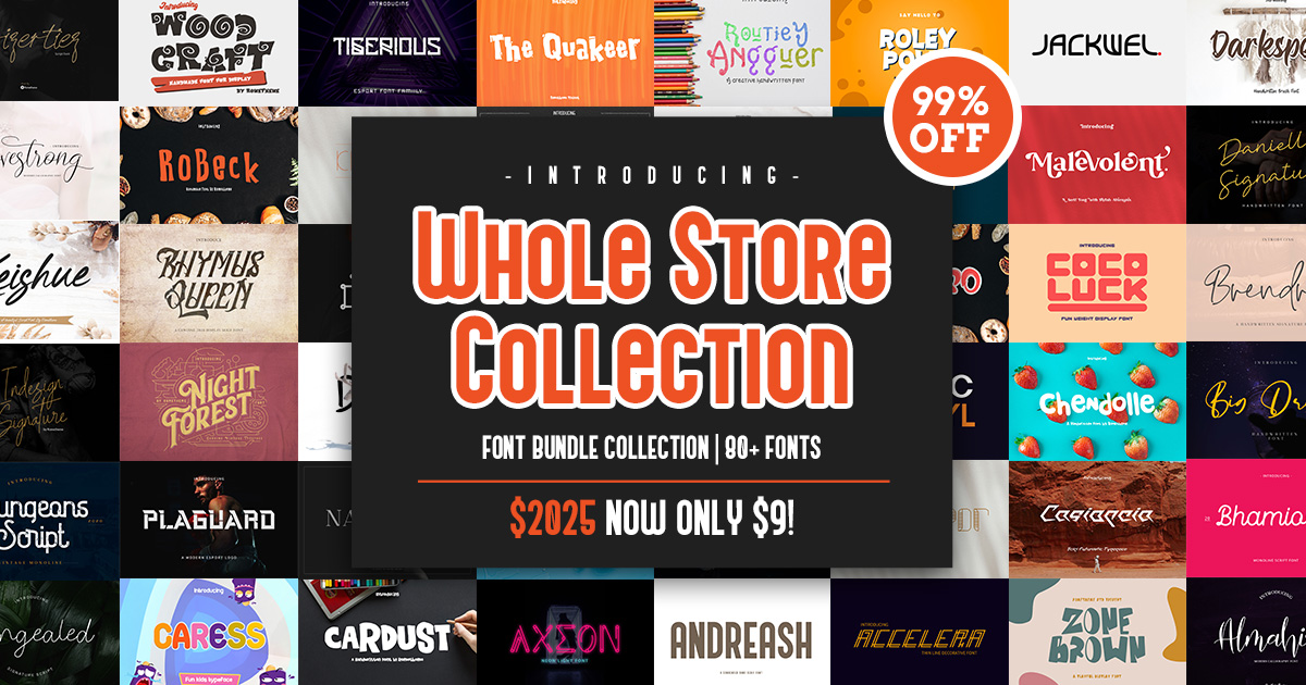 Whole Store Fonts Bundle Collection Bundle · Creative Fabrica