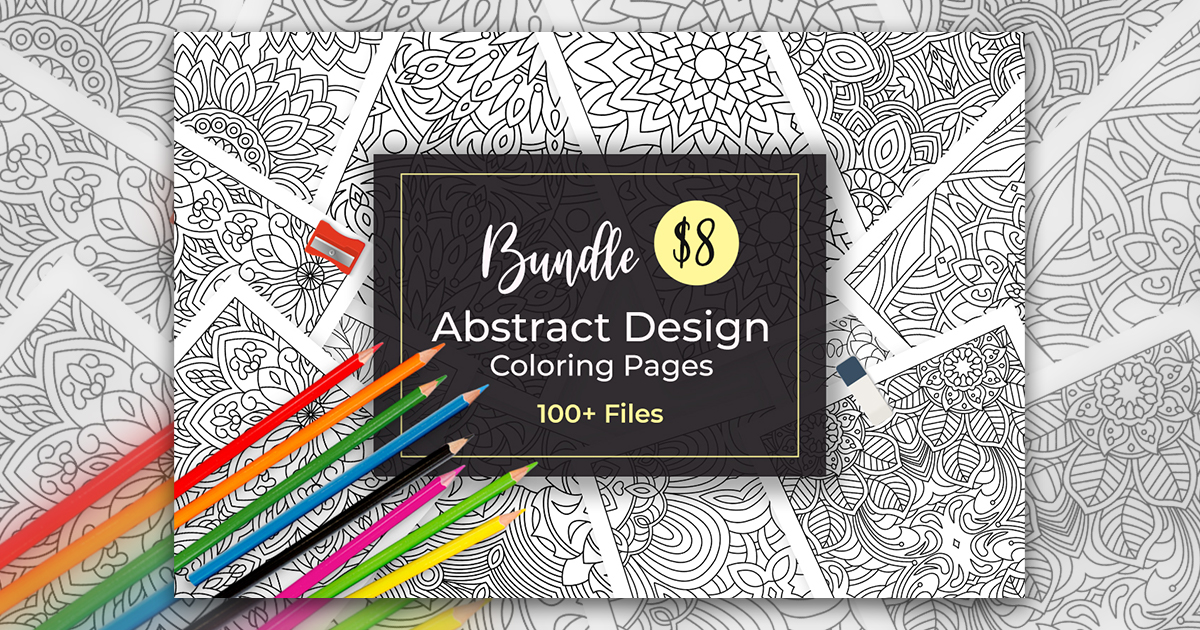 Abstract Design Coloring Pages Bundle · Creative Fabrica