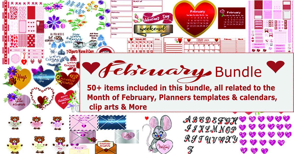 February Love Bundle Bundle · Creative Fabrica