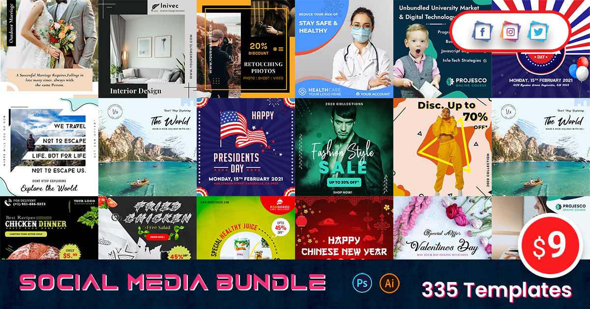 Social Media Post & Stories Bundle Bundle · Creative Fabrica
