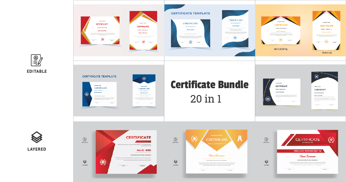Certificate Bundle Bundle · Creative Fabrica