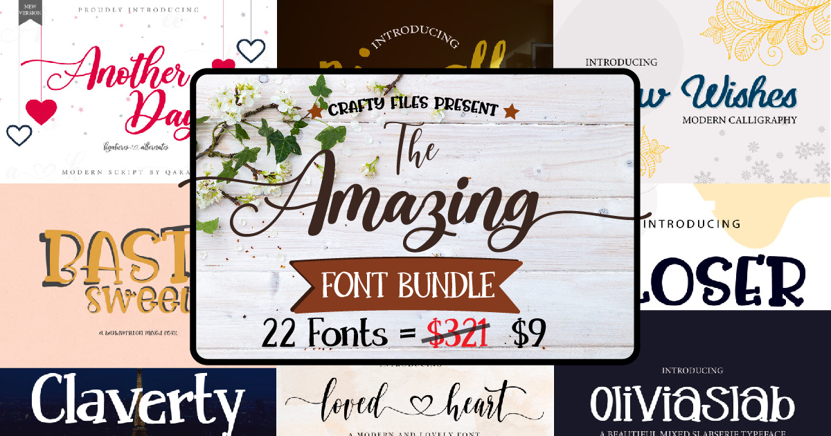 The Amazing Fonts Bundle Bundle · Creative Fabrica