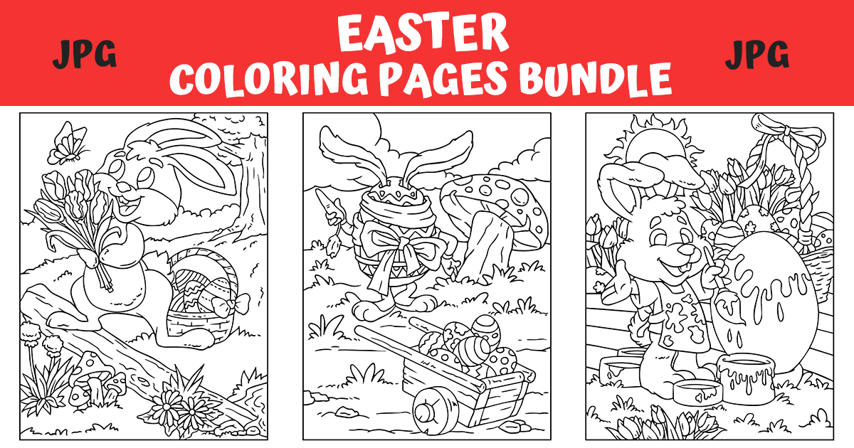 Easter Coloring Pages Bundle Bundle · Creative Fabrica